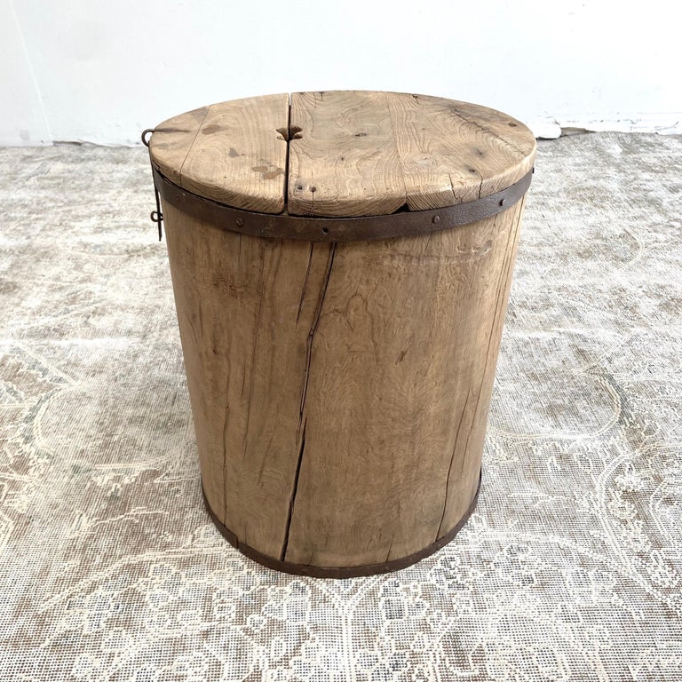 Decorative Accent Table Carved from Wood or Bucket with Lid For Sale at ...