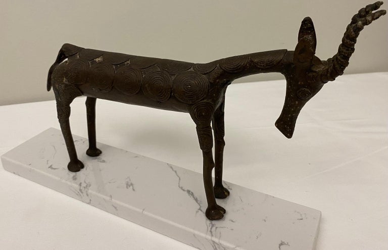Decorative African Antelope Sculpture from the Tribal People of Benin ...