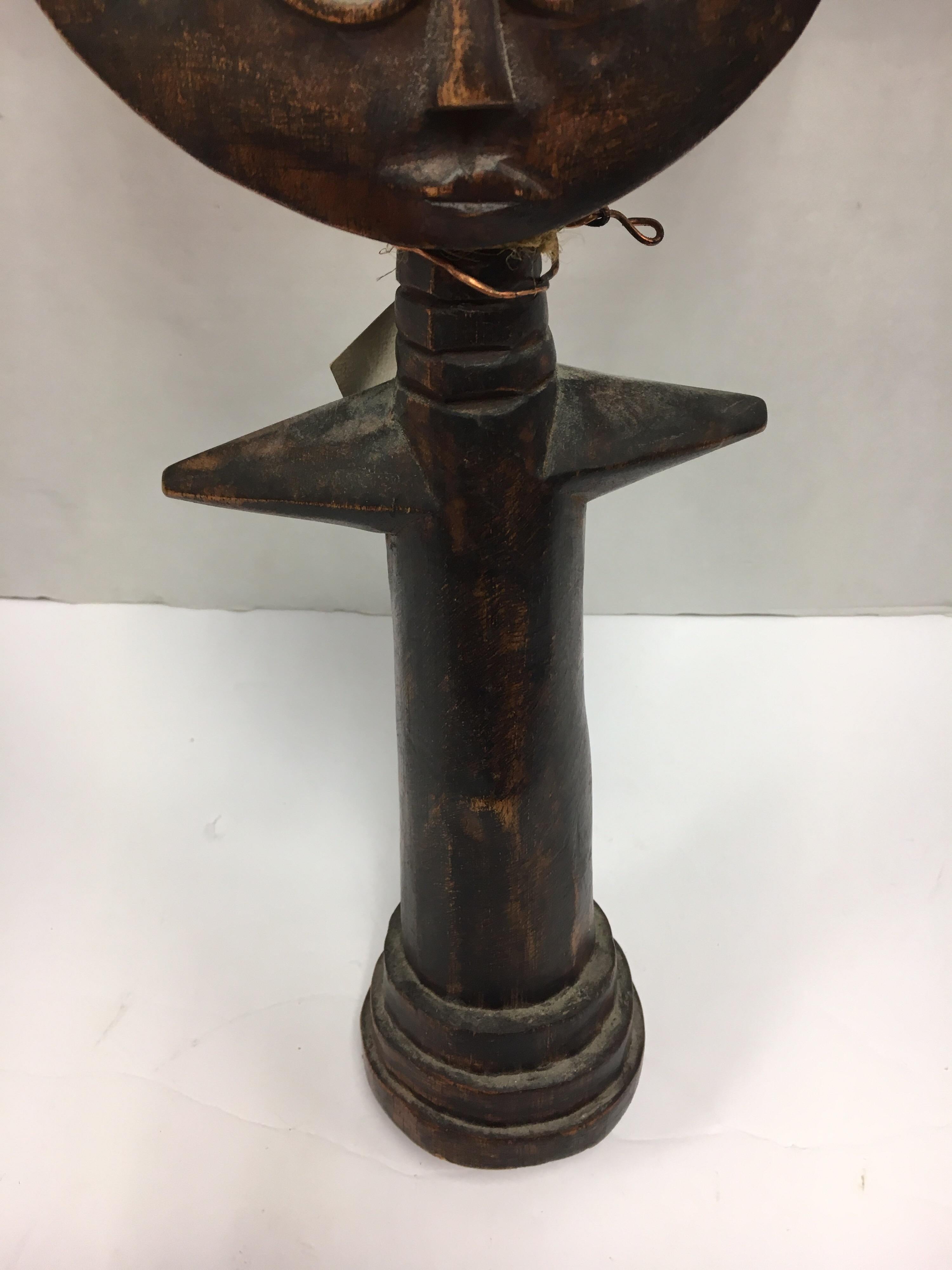 Decorative African Folk Art Mid-Century Modern Tribal Hanging Mask ...