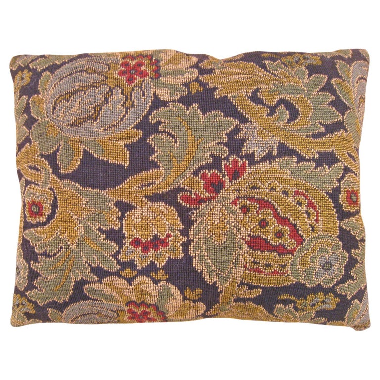 Decorative Antique Jacquard Tapestry Pillow with Floral Elements ...