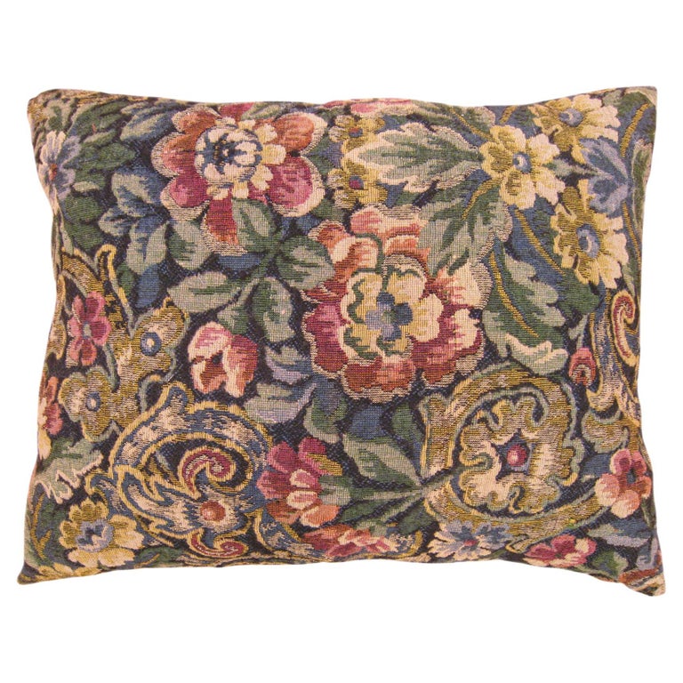 Decorative Antique Jacquard Tapestry Pillow with Floral Elements ...