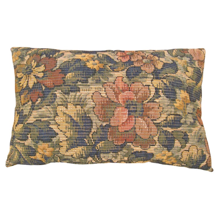 Decorative Antique Jacquard Tapestry Pillow with Floral Elements ...