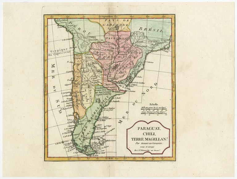 Decorative Antique Map of the Southern Part of South America, 1806 For ...