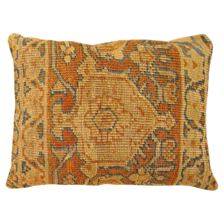 Decorative Antique Persian Sultanabad Pillow with A Central Medallion ...