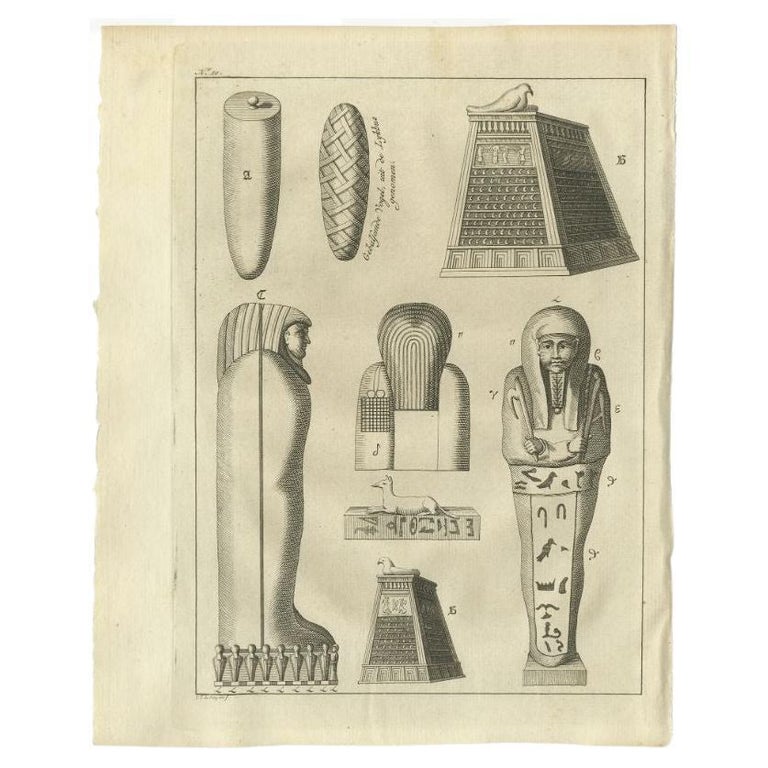 Decorative Antique Print of Tomb Objects from Egypt, 1773 For Sale at ...