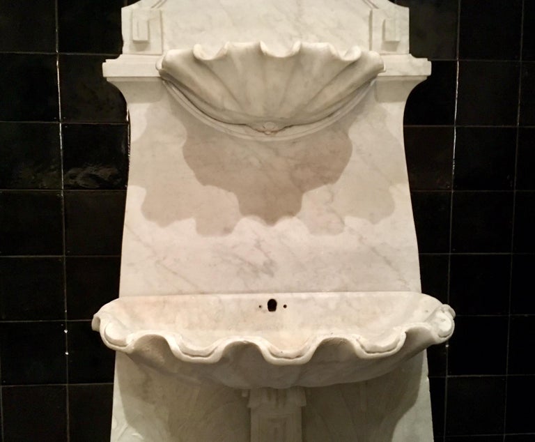 Decorative Antique Sculpted Marble Wall Fountain / Basin at 1stDibs ...