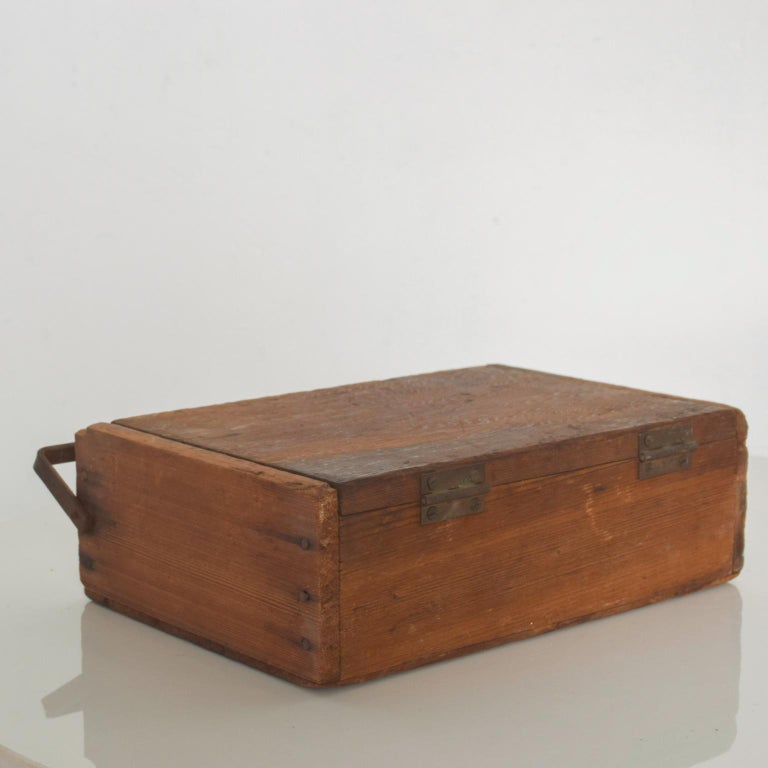Decorative Antique Wood Storage Box for Cash Secret Stash Metal Handle ...