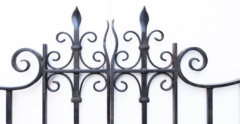 Decorative Antique Wrought Iron Gates with Posts at 1stDibs | wrought ...