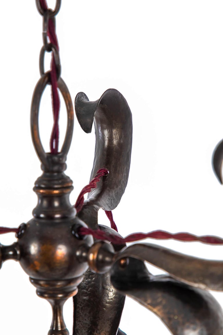 Decorative Art Nouveau Hammered Copper Chandelier, circa 1900 For Sale ...
