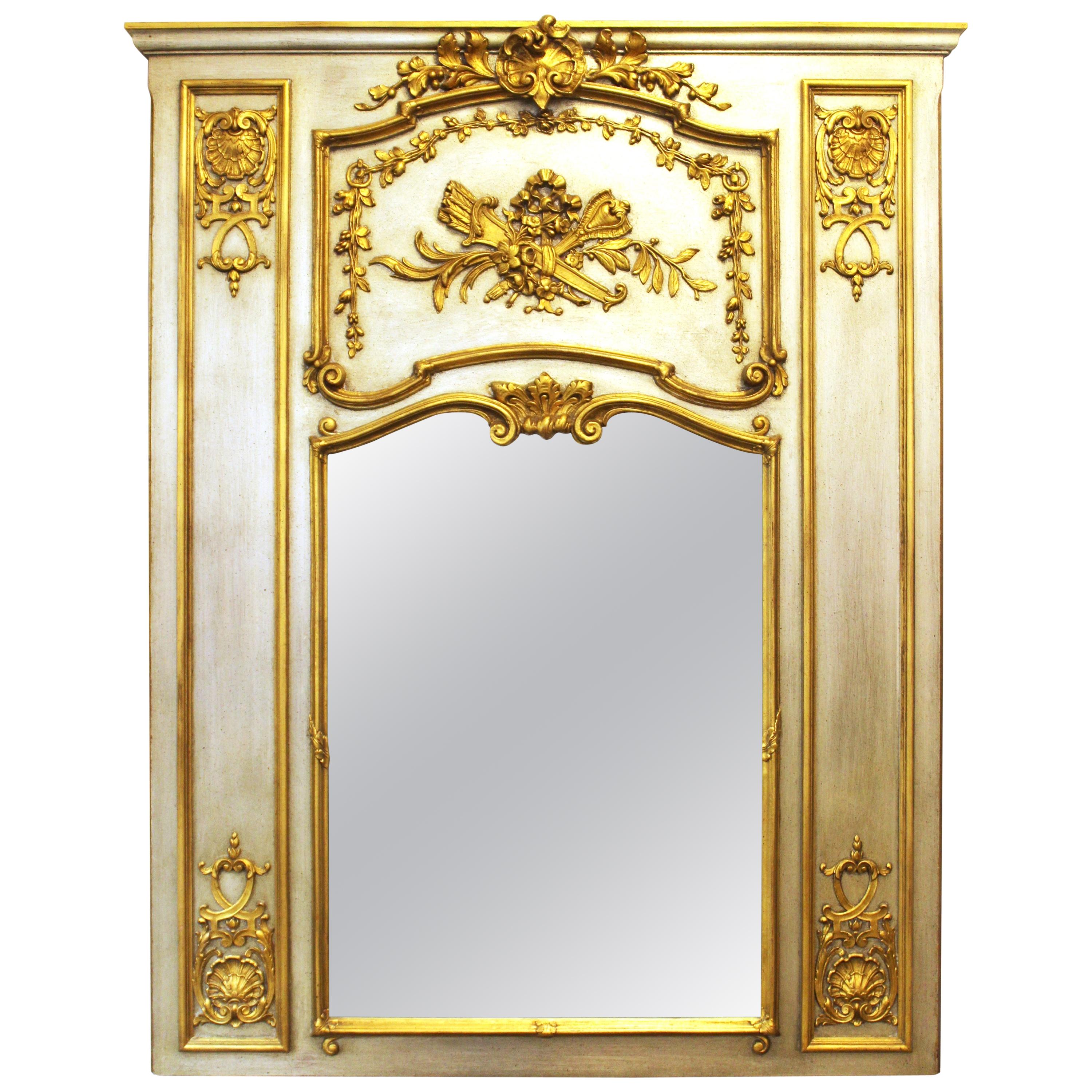 Decorative Arts Inc. French Baroque Revival Style Trumeau Mirror at 1stDibs