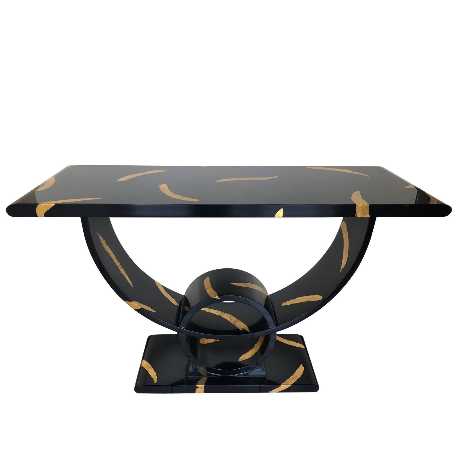 Messier 77 Layered Gold Leaf and Resin Lacquered Console Table For Sale ...
