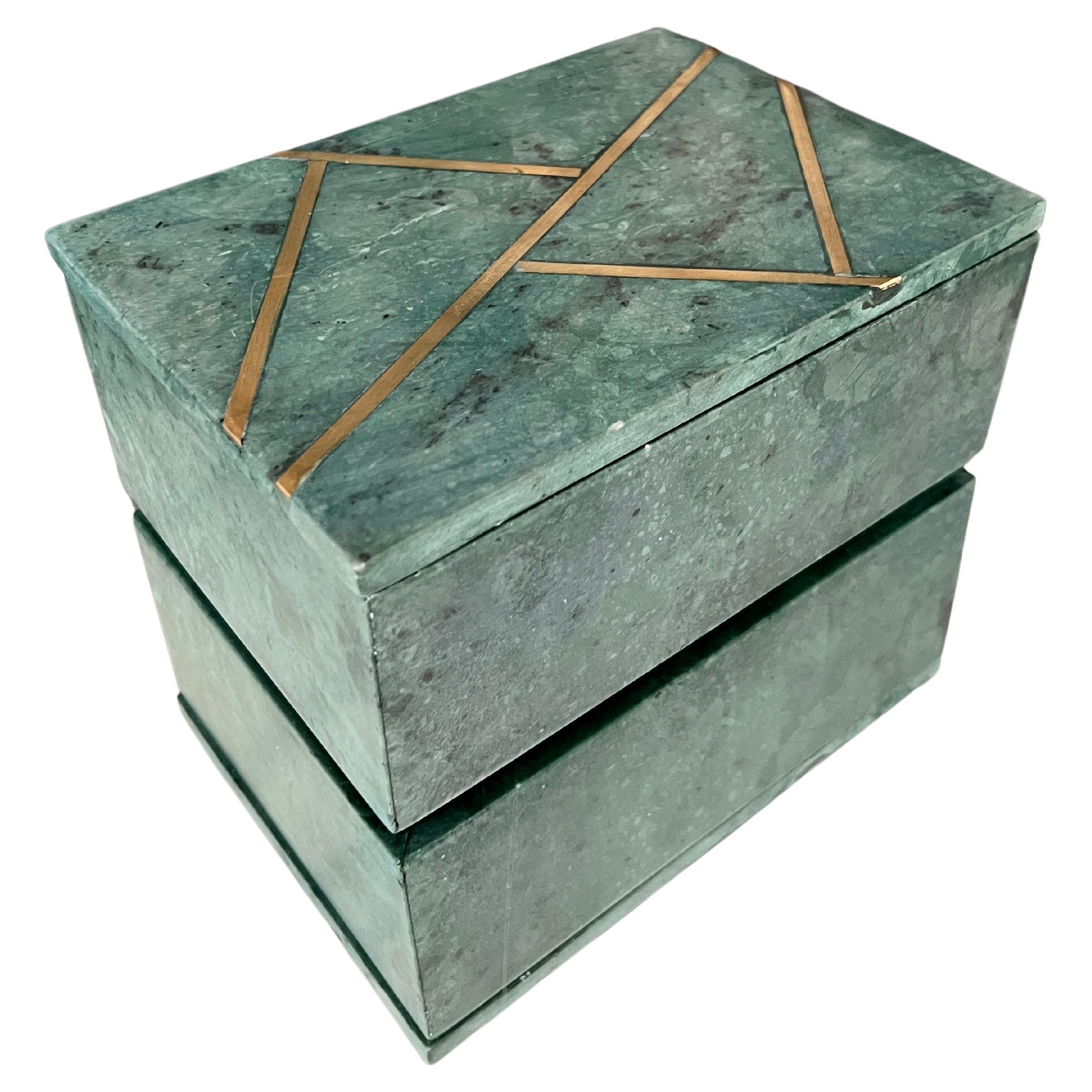 Makrana Marble Box from Agra, India with Abalone and Carnelien Inlay ...