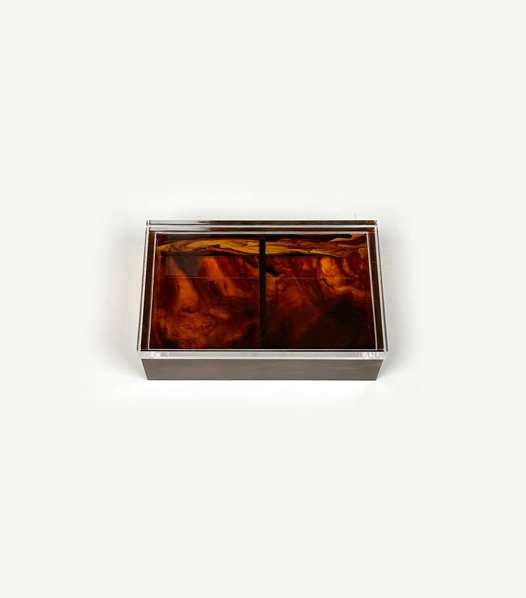 Decorative Box Tortoiseshell Effect Lucite Christian Dior Style, Italy ...