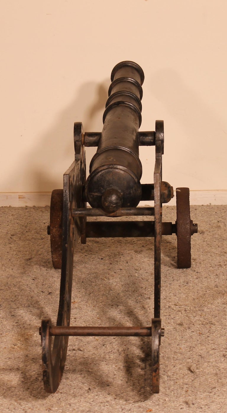 Decorative Cast Iron Cannon from England For Sale at 1stDibs