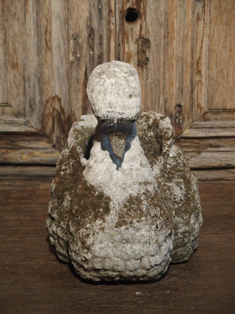 Decorative Cast Stone Swan Planter from France, circa 1950s at 1stDibs