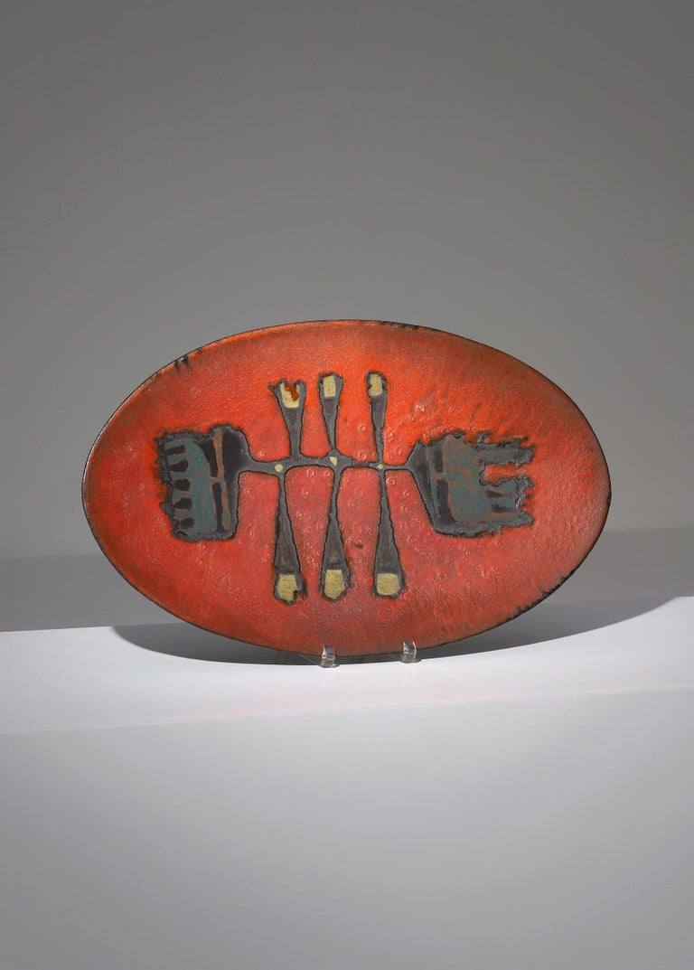 Decorative Ceramic Perignem Plate, 1960s For Sale at 1stDibs