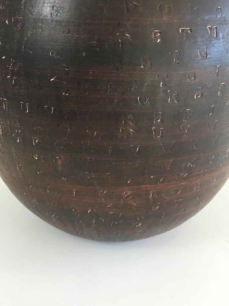Decorative Ceramic Table Lamp with Letters, French, circa 1970 at 1stDibs