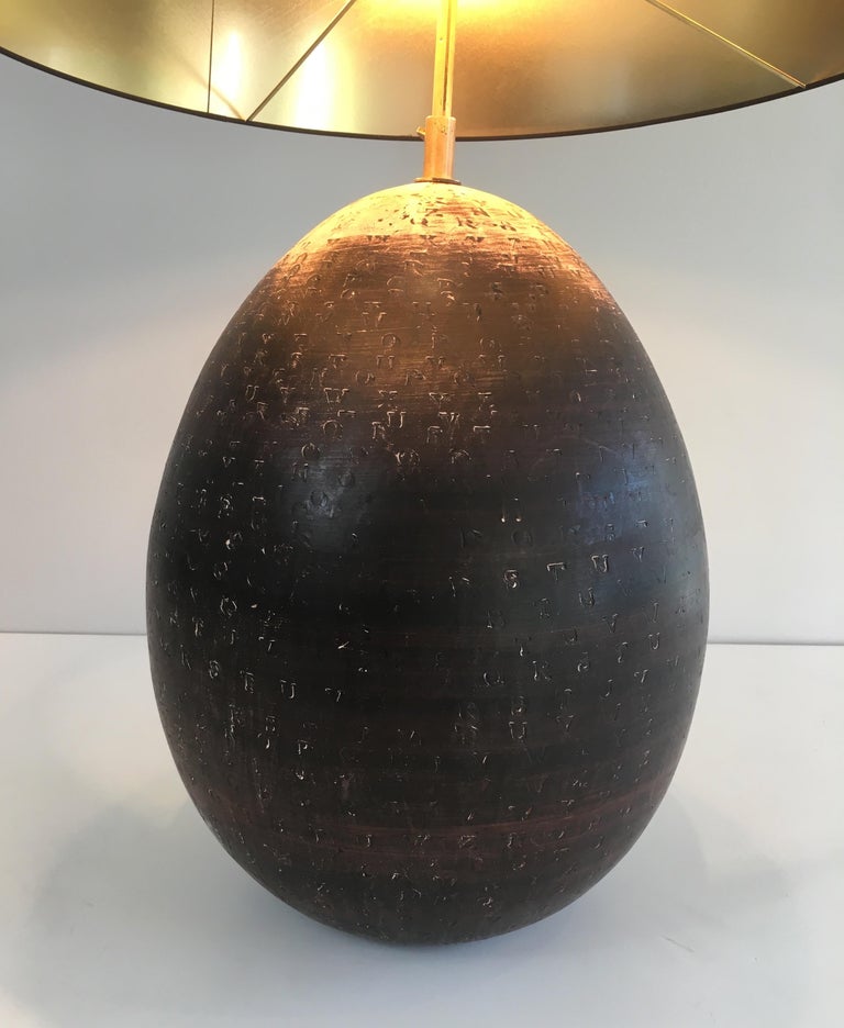 Decorative Ceramic Table Lamp with Letters, French, circa 1970 at 1stDibs