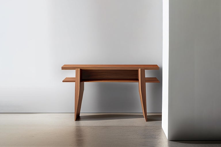 Decorative Console Table, Sideboard Made of Solid Walnut Wood, Narrow ...