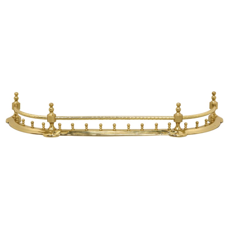 DECORATIVE CRAFTS Lacquered Brass Traditional Fireplace Fender - B For ...