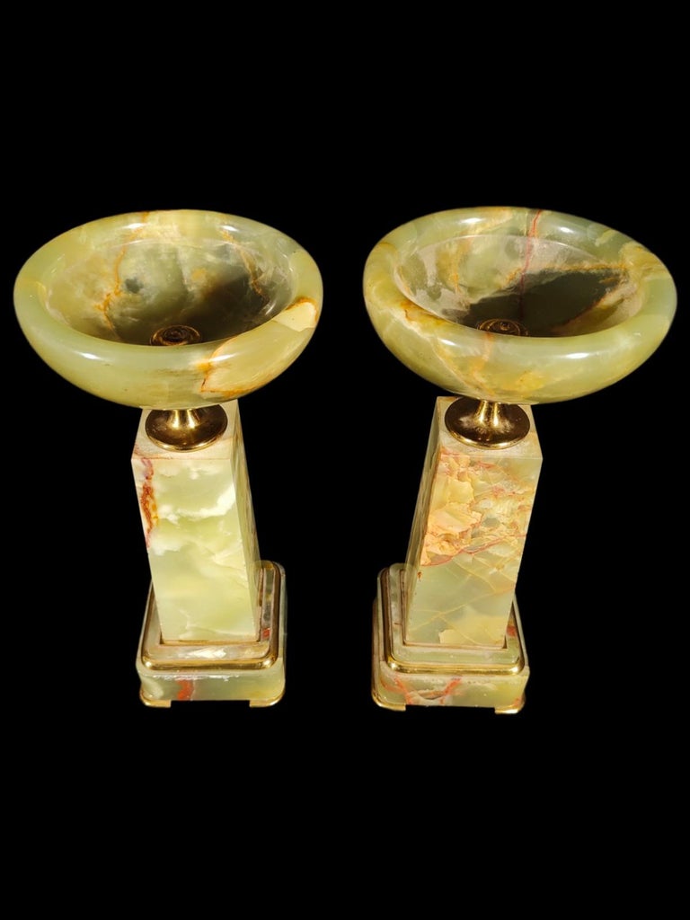 Decorative Cups in Onyx and Gold Bronze from the Art Deco For Sale at ...