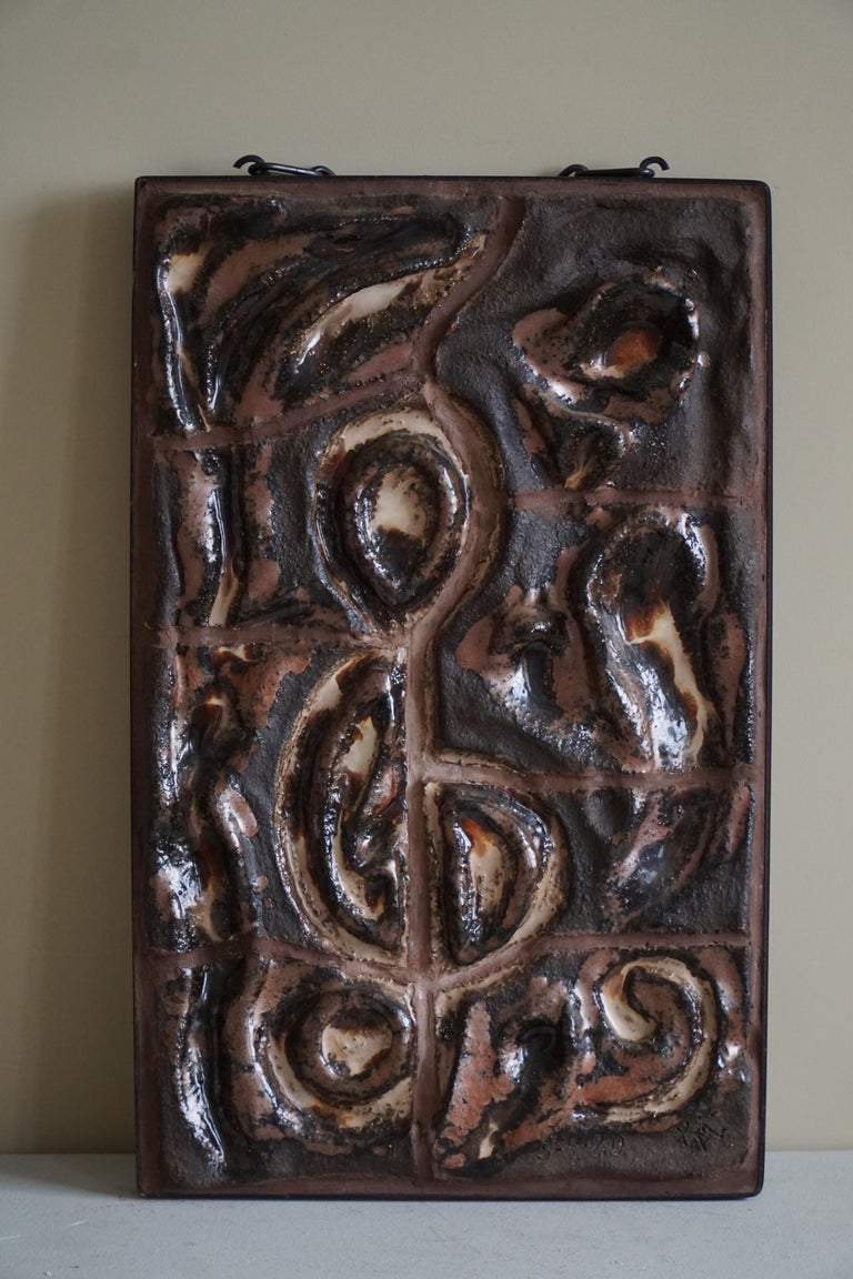 Decorative Danish Mid-Century Organic Ceramic Wall Art, 1970s For Sale ...