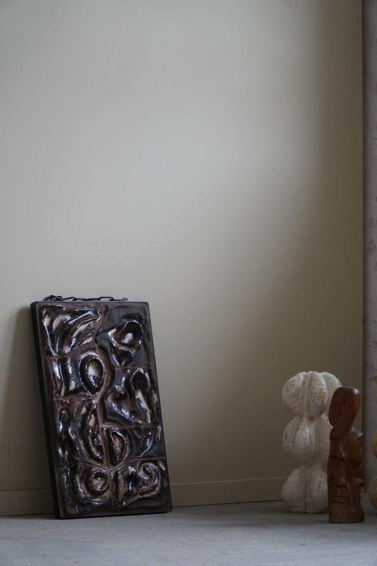 Decorative Danish Midcentury Organic Ceramic Wall Art, 1970s For Sale ...