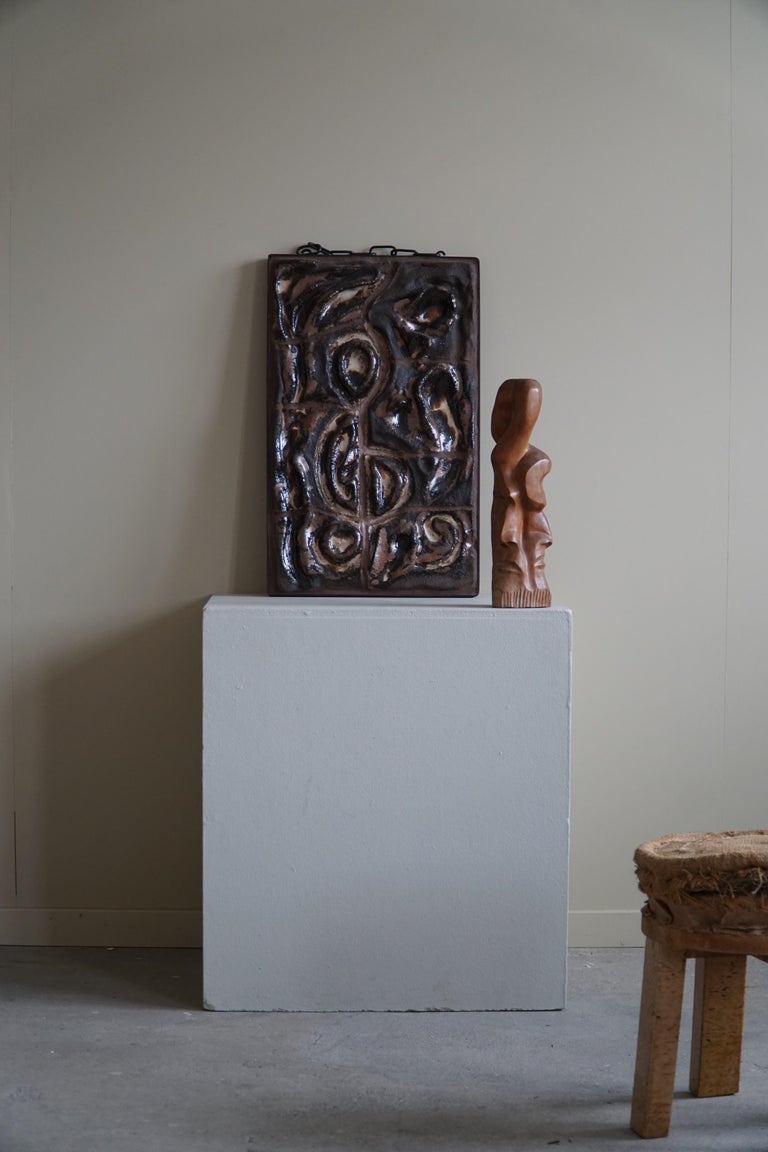 Decorative Danish Midcentury Organic Ceramic Wall Art, 1970s For Sale ...