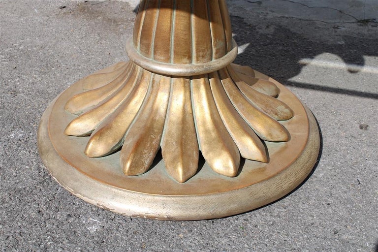 Decorative Dining Table Lotus Flower in Carved Wood and Golden Italy ...