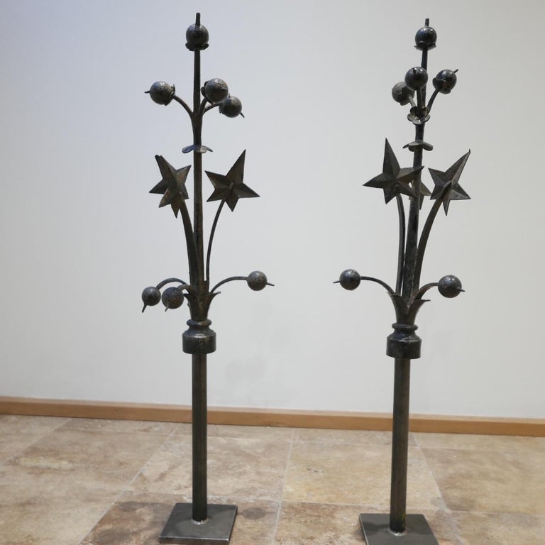 Decorative English Garden Finials with Custom Stands For Sale at 1stDibs