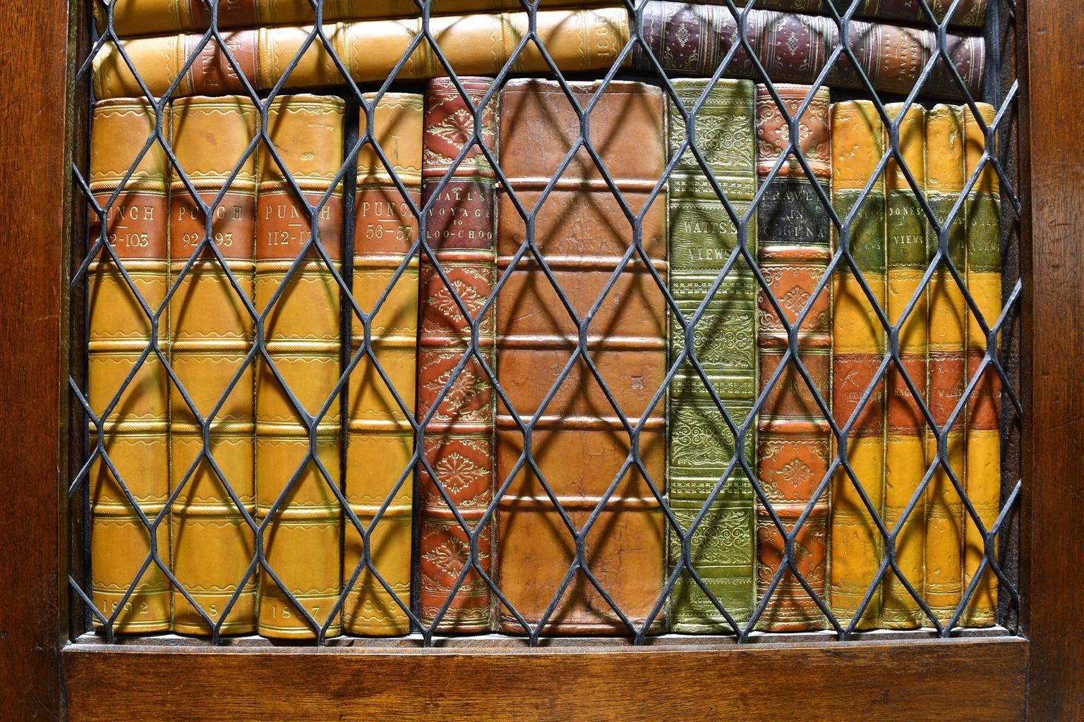 Decorative Faux Bookcase Cabinet in 2 Parts, Assembled from Antique ...