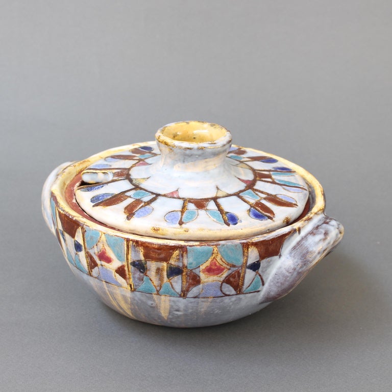 Decorative French Ceramic Sugar Bowl by Fernande Kohler, 'circa 1960s ...