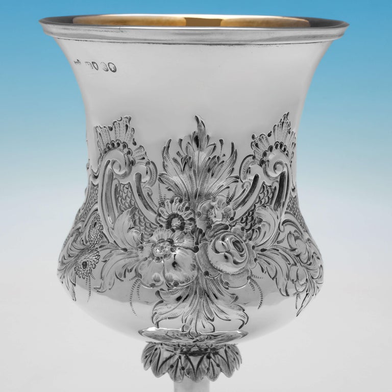 Decorative Gilt Interior Victorian Antique Sterling Silver Goblet ...
