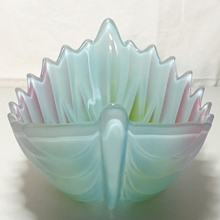 Decorative Glass Leaf Serving Bowl, 1980s For Sale at 1stDibs