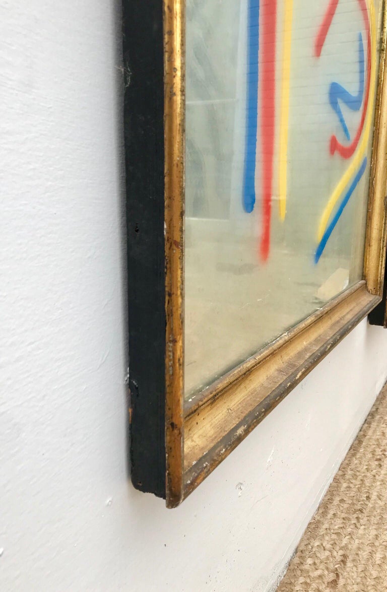 Decorative Graffiti Reflector Mirrors, a Pair For Sale at 1stDibs