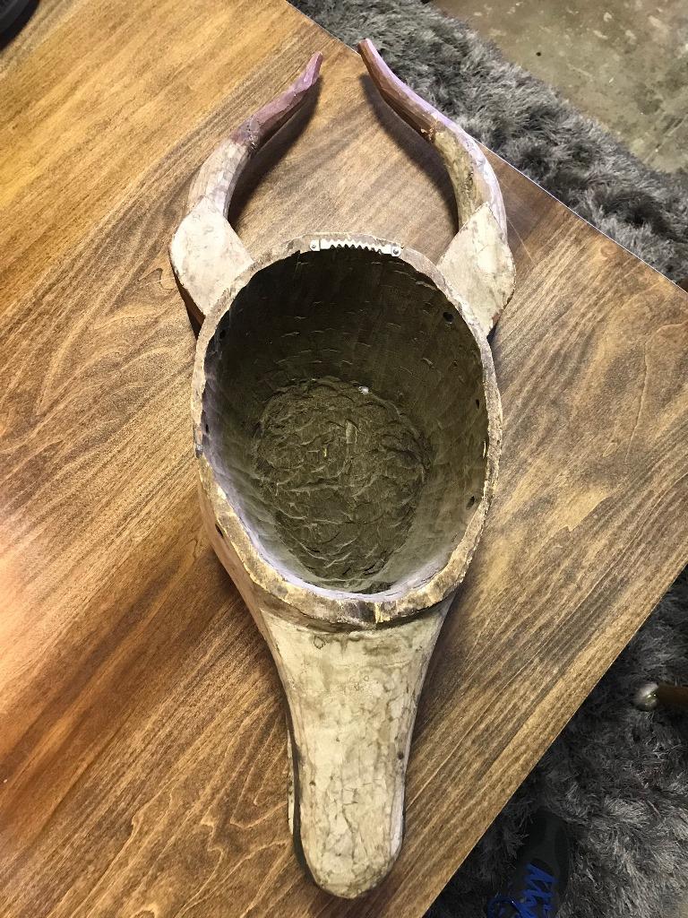 Decorative Hand Carved and Painted Wood African Bull Mask at 1stDibs