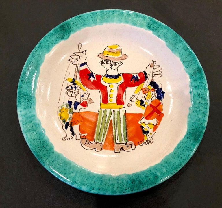 Decorative Hand Painted Italian Ceramic Plate by DeSimone at 1stDibs
