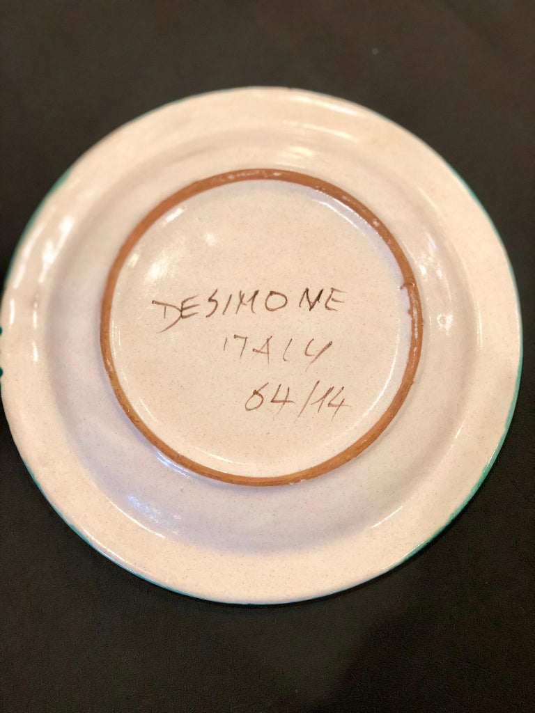 Decorative Hand Painted Italian Ceramic Plate by DeSimone at 1stDibs