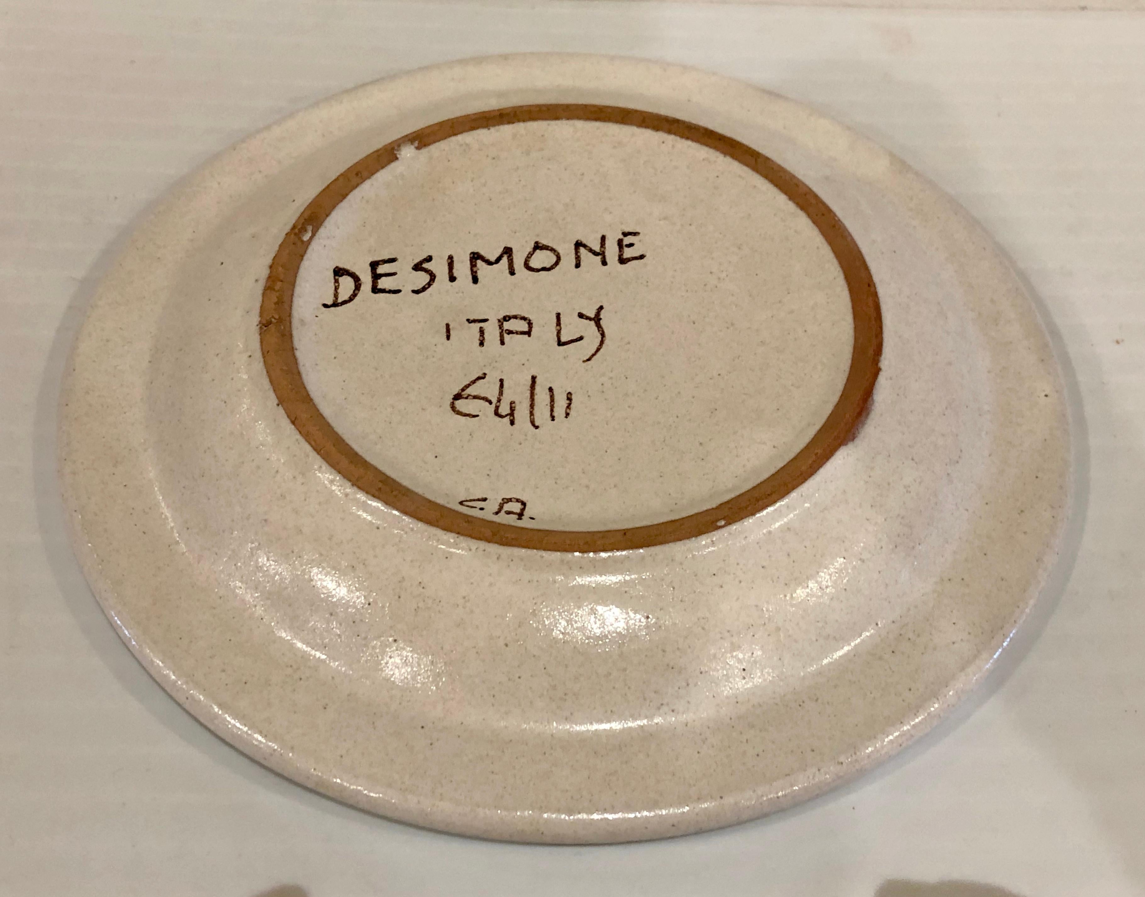 Decorative Hand Painted Italian Ceramic Plate by DeSimone at 1stDibs