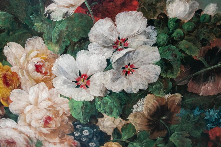 Decorative Hand-Painted Painting of Flowers in Oil on Canvas with ...