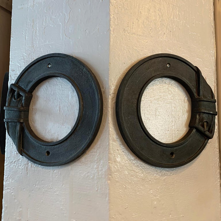 Decorative Industrial Belt Motif Cast Iron Frames For Sale at 1stDibs