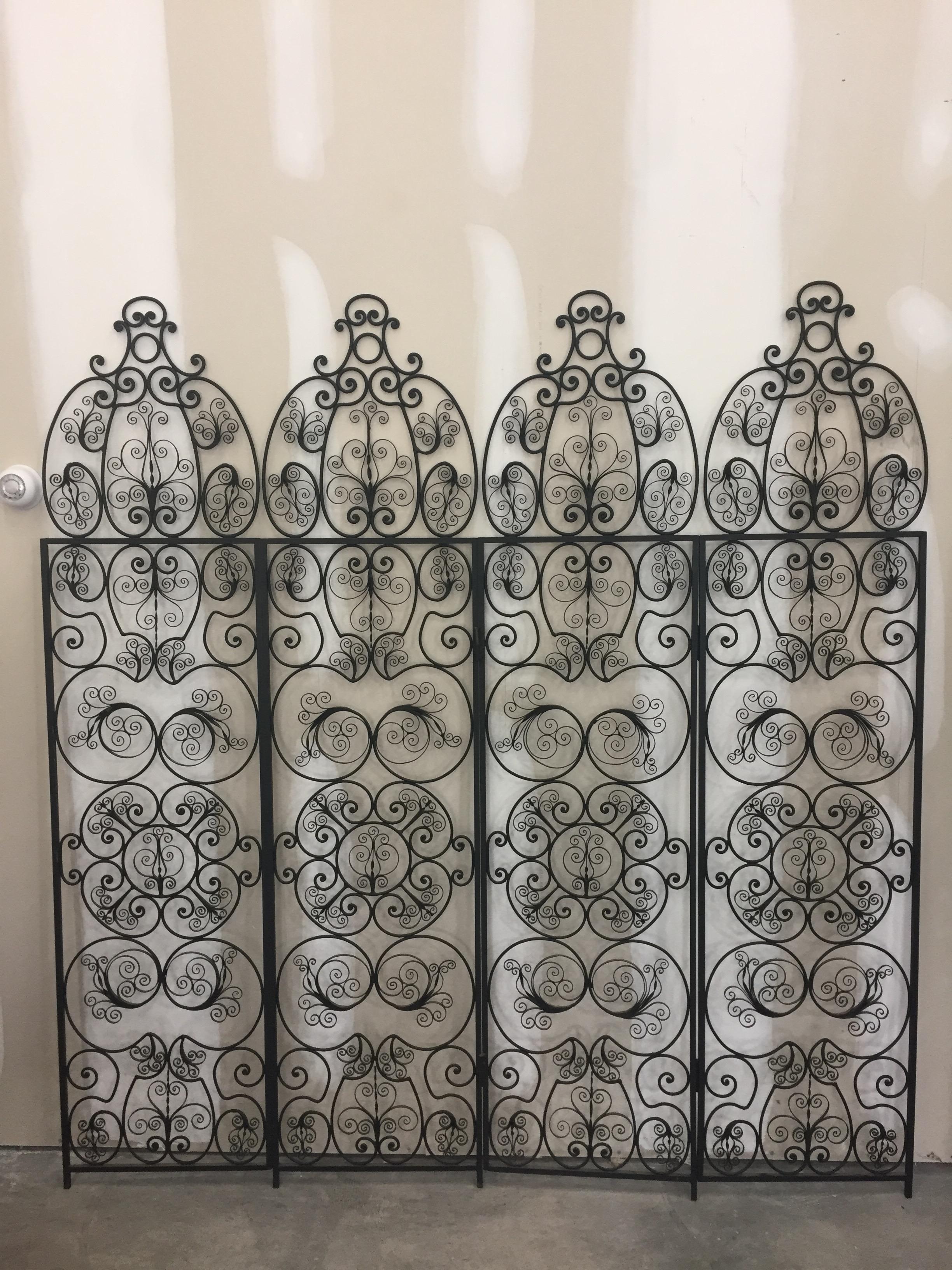Decorative Iron Filigree Screen Room Divider at 1stDibs | iron room ...