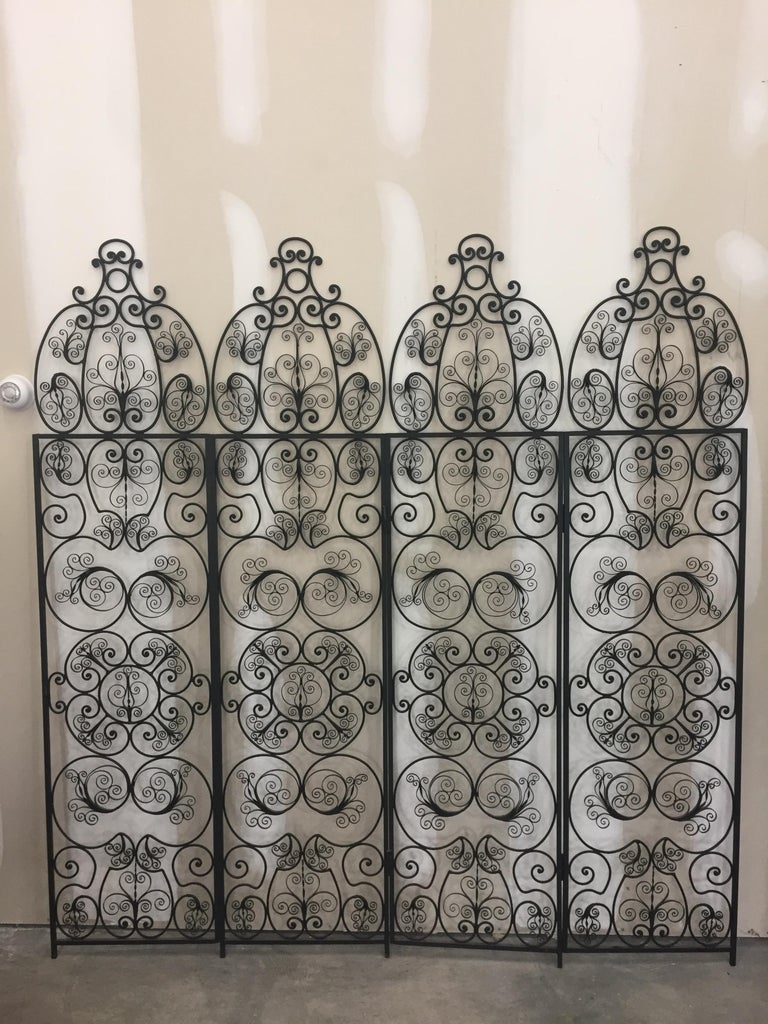 Decorative Iron Filigree Screen Room Divider at 1stDibs