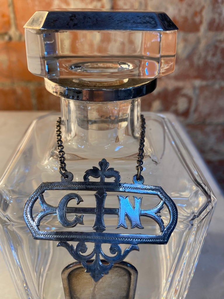 Decorative Italian Crystal Bottle 1950s For Sale at 1stDibs