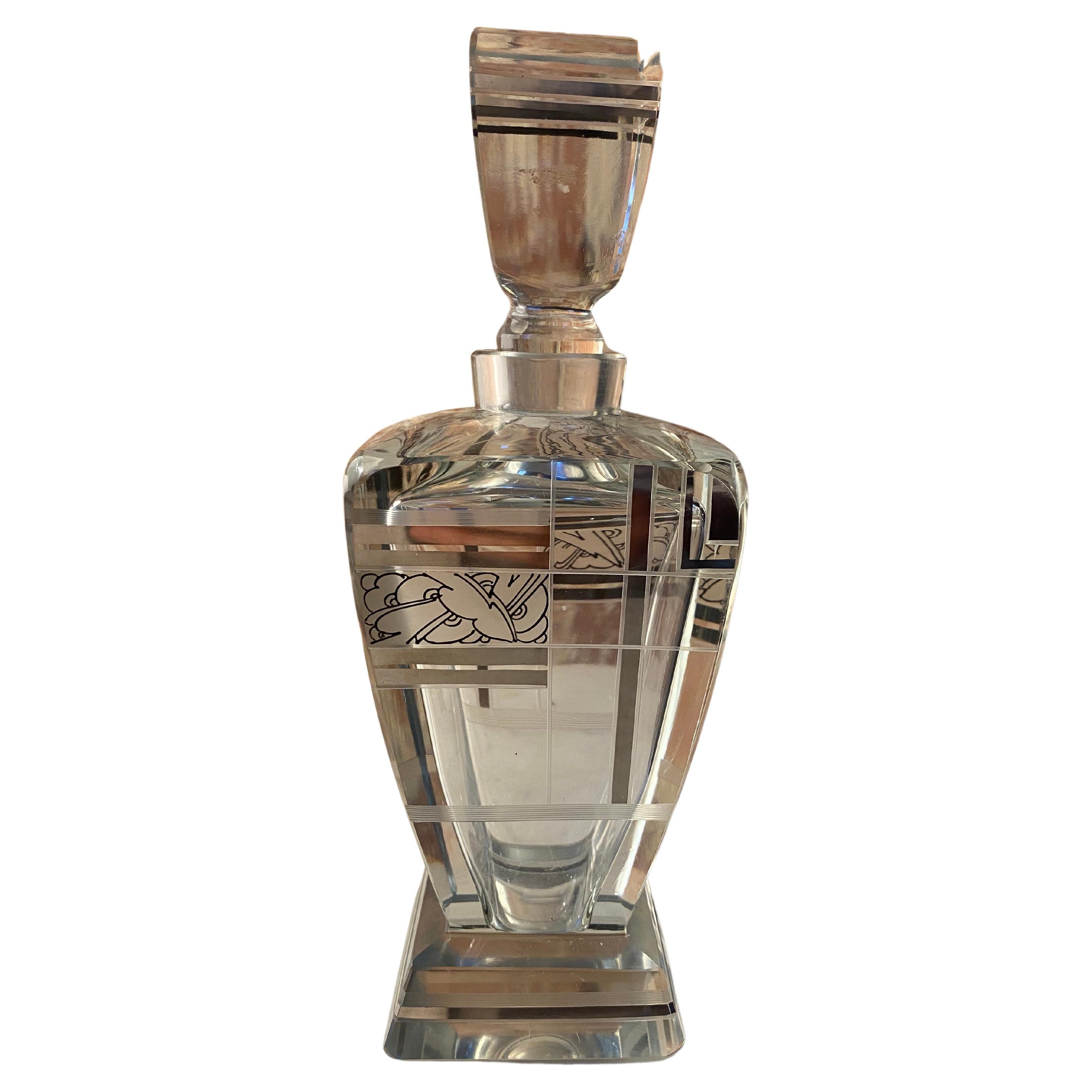 Decorative Crystal Bottle 1950s For Sale at 1stDibs