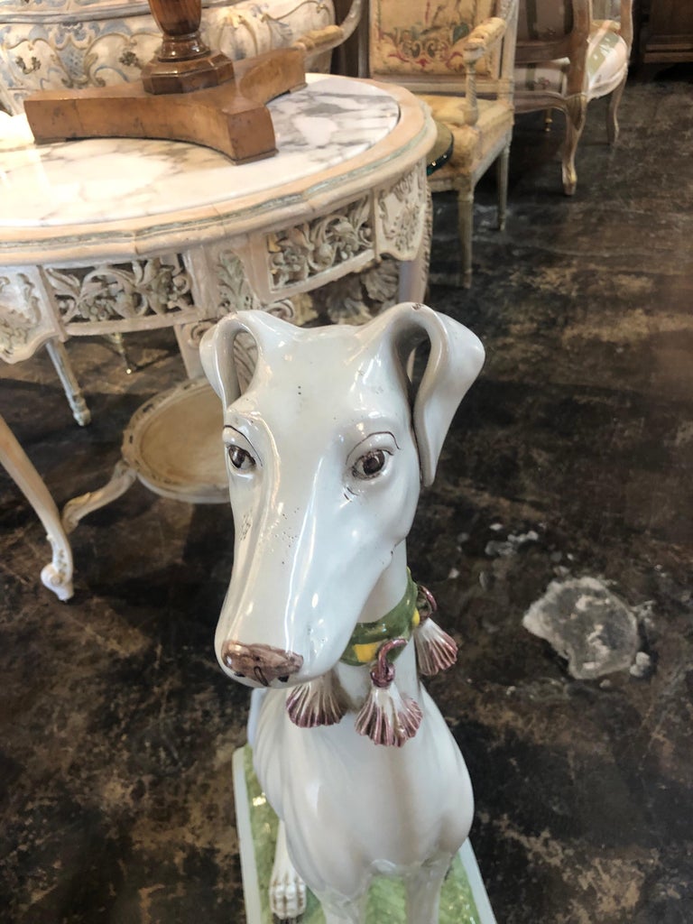 Decorative Italian Glazed Porcelain Whippet at 1stDibs