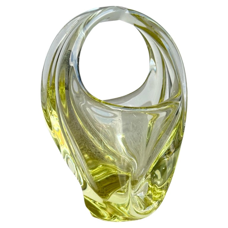 Decorative Italian Murano Glass Bowl, Basket For Sale at 1stDibs