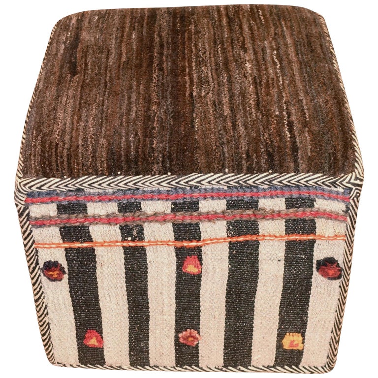 Decorative Kilim Footstool, Middle East, Contemporary at 1stDibs