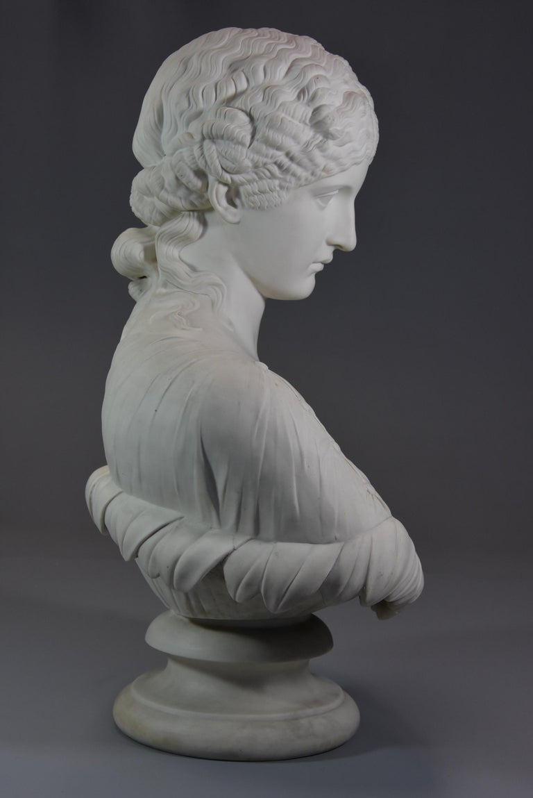 Decorative Large Mid-19th Century Parian Bust of ‘Clytie’, Stamped ...