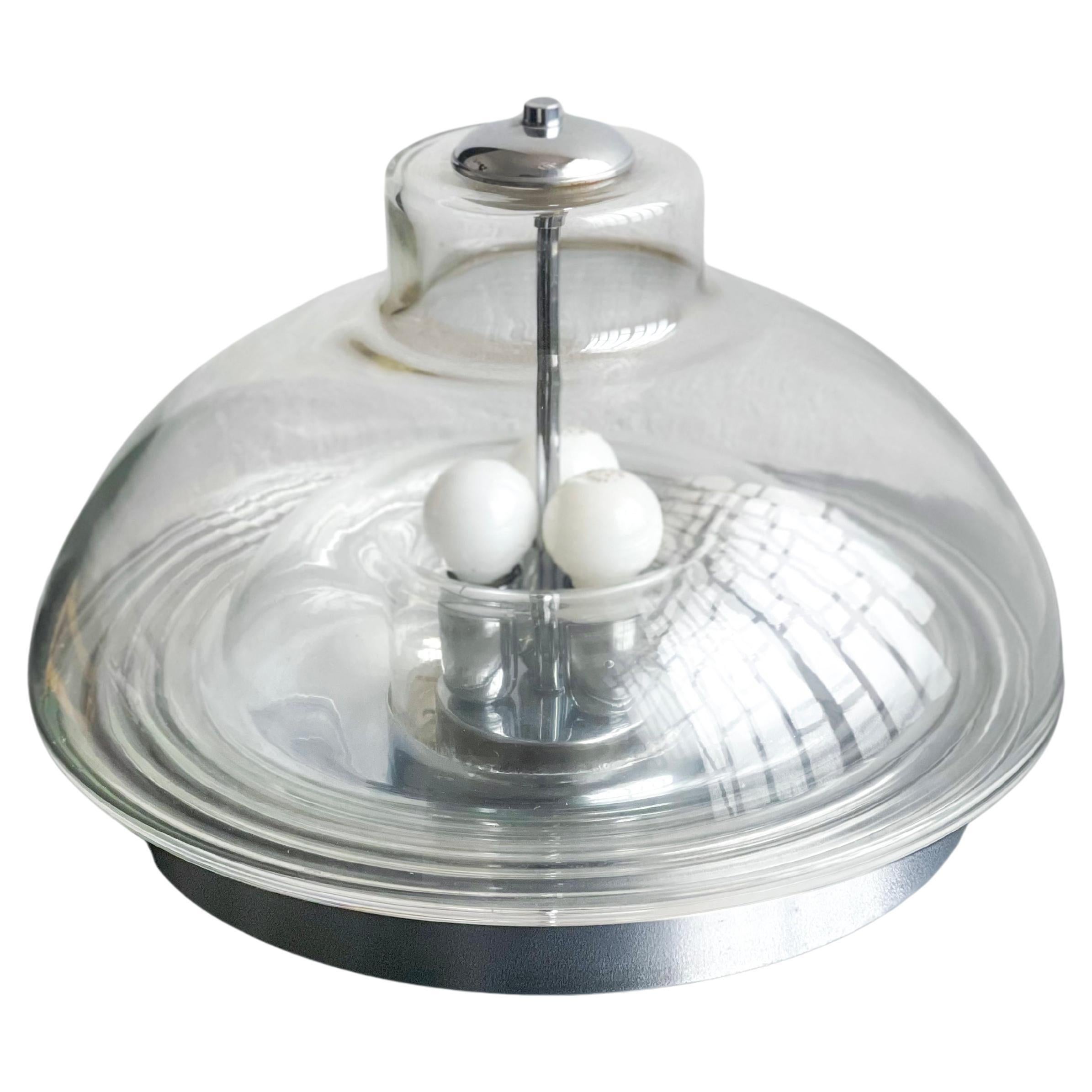 Decorative Living Room Lamp in Metal and Glass, Space Age, Italian ...